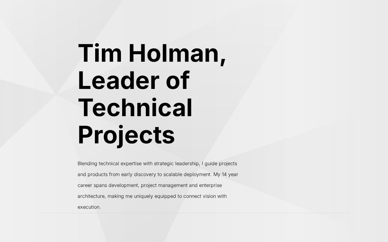 Tim Holman's Portfolio